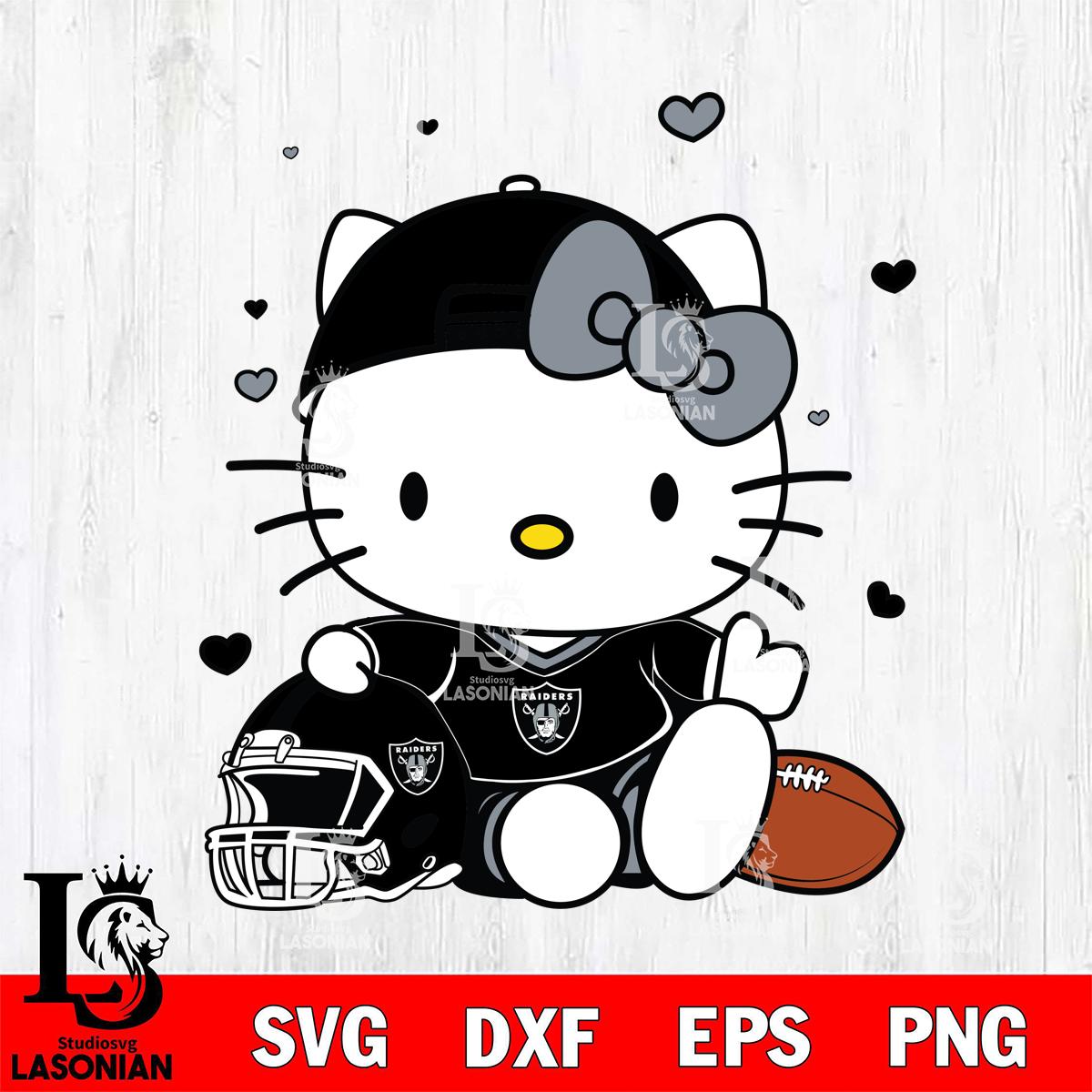 Las Vegas Raiders Cute Hello Kitty Football – lasoniansvg