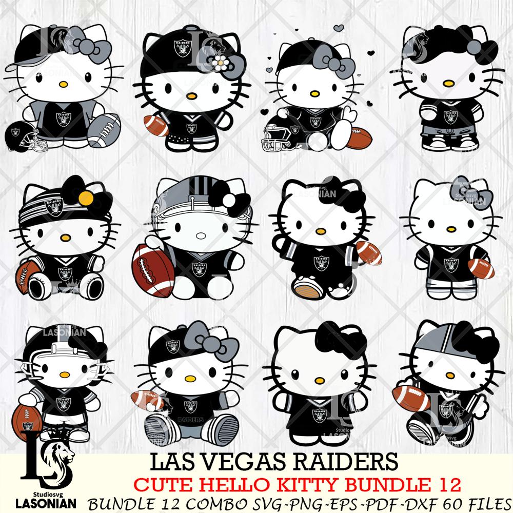 Las Vegas Raiders Cute Hello Kitty NFL Bundle 12 SVG – lasoniansvg