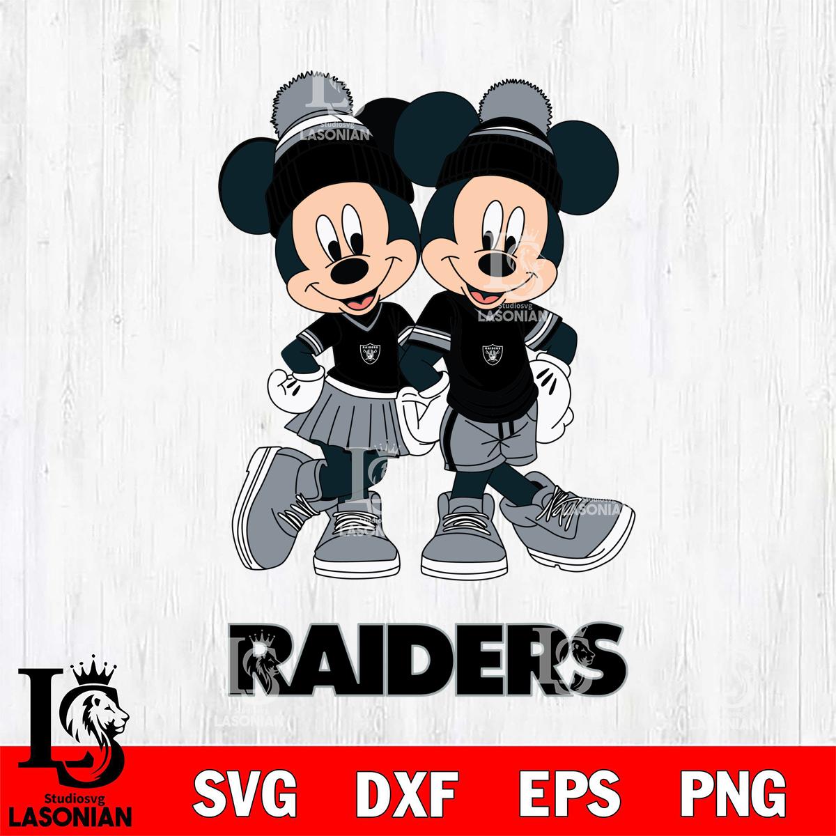 Las Vegas Raiders Mickey And Minnie Mouse Football – lasoniansvg