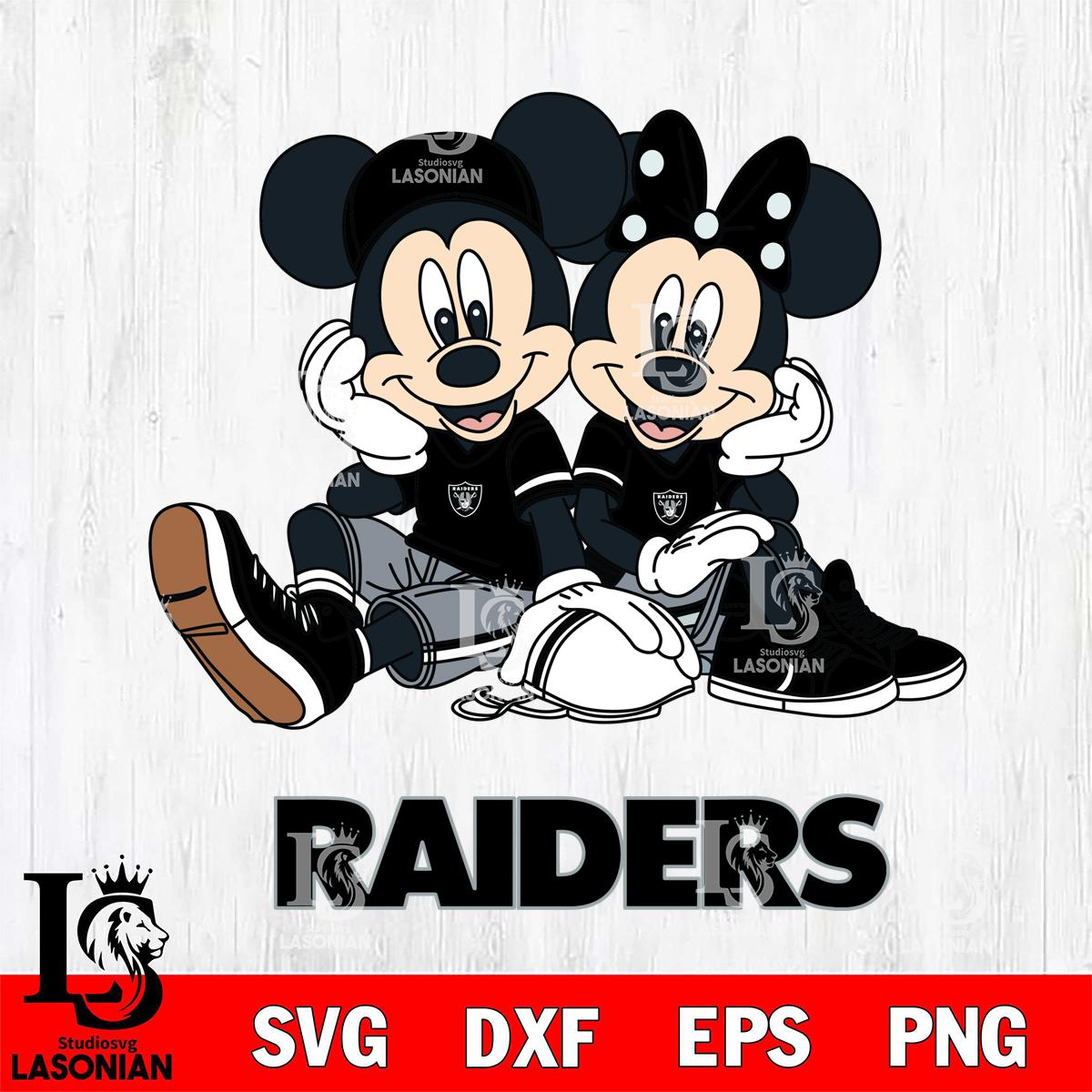 Las Vegas Raiders Mickey Minnie Mouse Football Sit – lasoniansvg