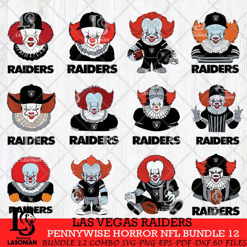 Las Vegas Raiders Pennywise Horror NFL Bundle 12 SVG – lasoniansvg