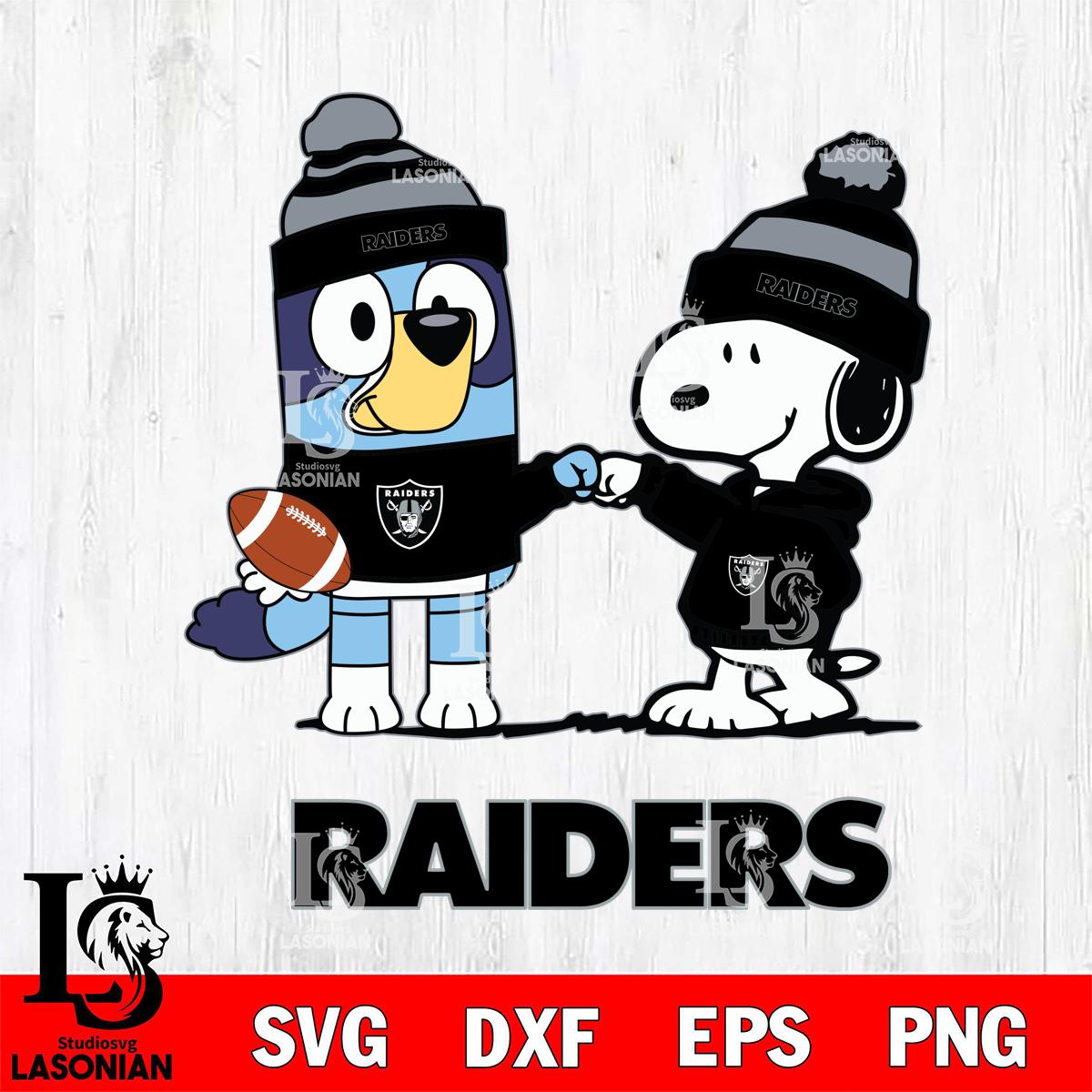 Las Vegas Raiders Snoopy & Bluey Football – lasoniansvg