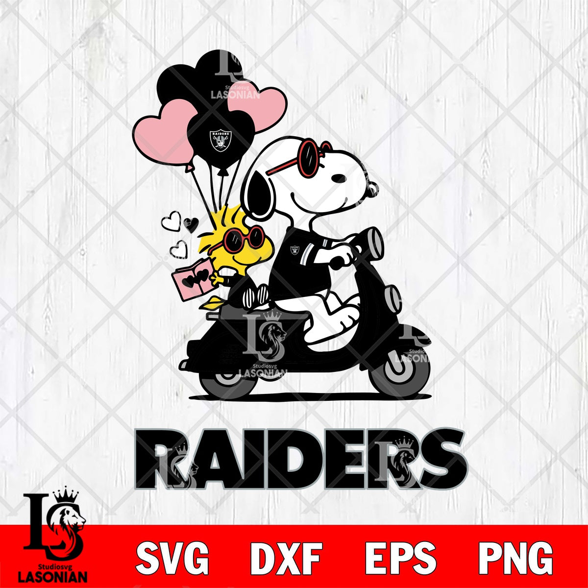 Las Vegas Raiders Snoopy and Woodstock Valentine File Cut, NFL SVG DXF ...