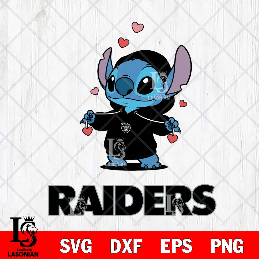 Las Vegas Raiders Stitch Valentine Heart Strings File cut , Criucut ...