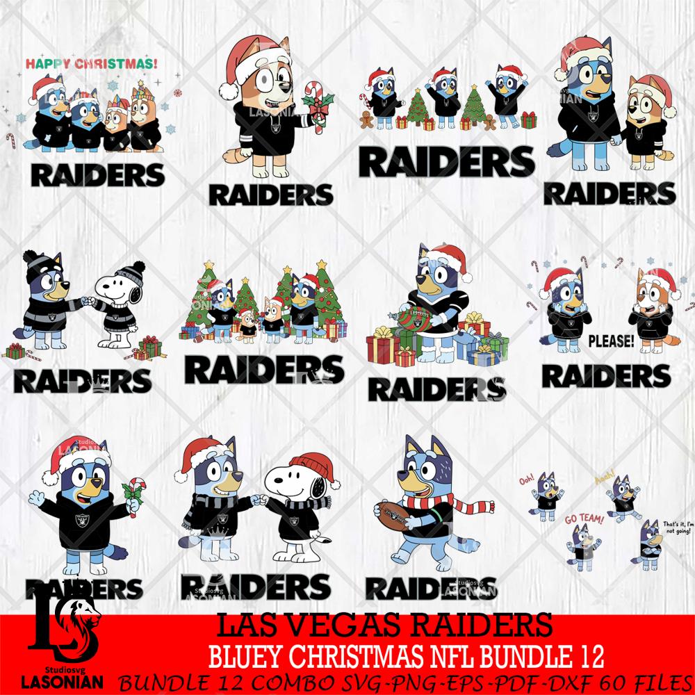 Las Vegas Raiders Bluey Christmas NFL Bundle – lasoniansvg