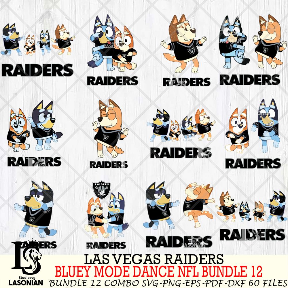 Las Vegas Raiders Bluey Dance NFL Bundle 12 SVG – lasoniansvg