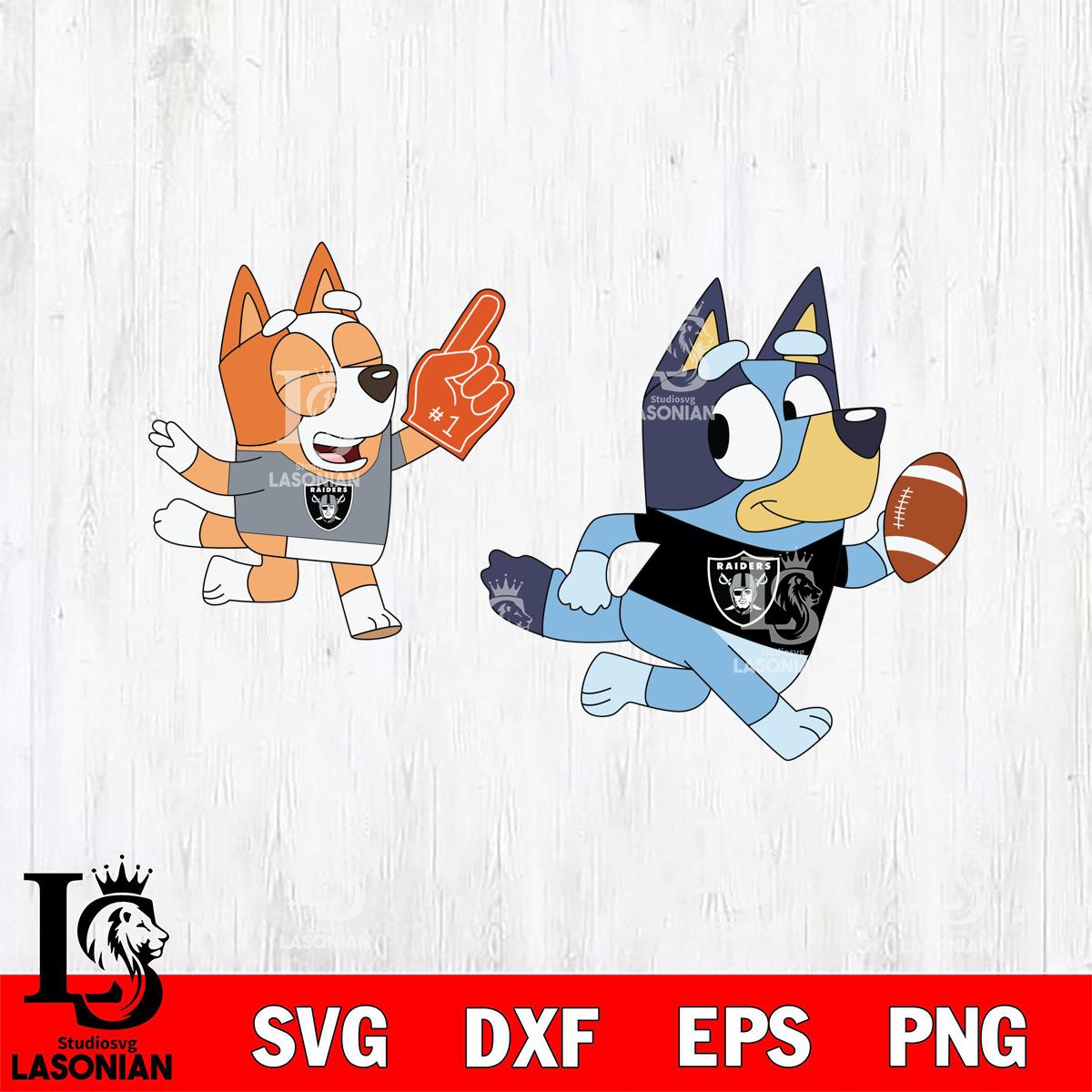 Las Vegas Raiders bluey football 2 – lasoniansvg