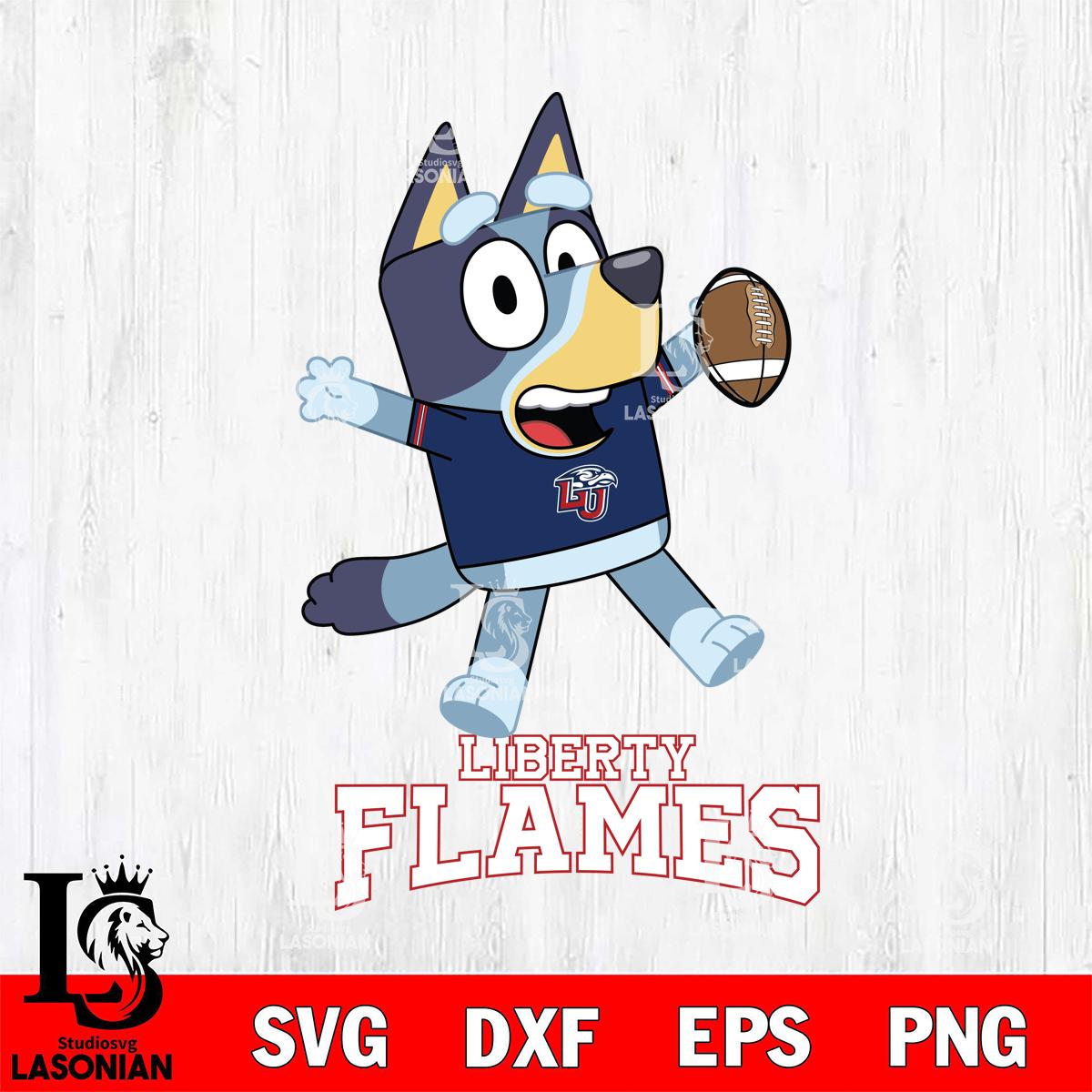 Liberty Flames Bluey Sport Football – lasoniansvg