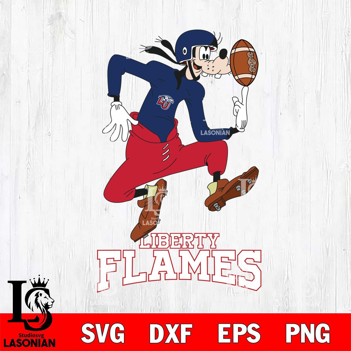 Liberty Flames Goofy Circus Football – lasoniansvg