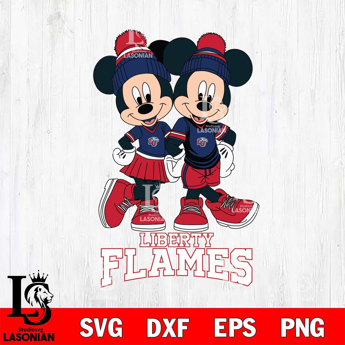 Liberty Flames Mickey And Minnie Mouse Football – lasoniansvg