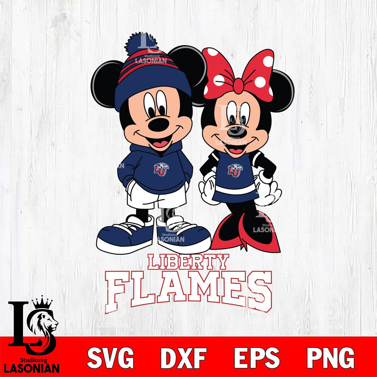 Liberty Flames Mickey Minnie Mouse Cute Football – lasoniansvg