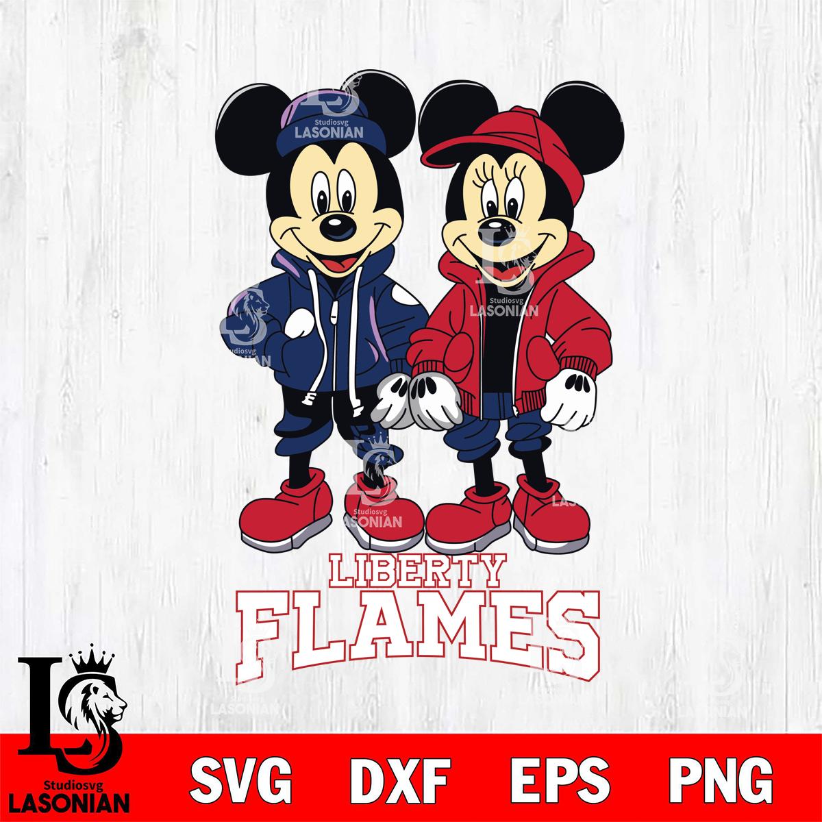 Liberty Flames Mickey Minnie Mouse Football – lasoniansvg