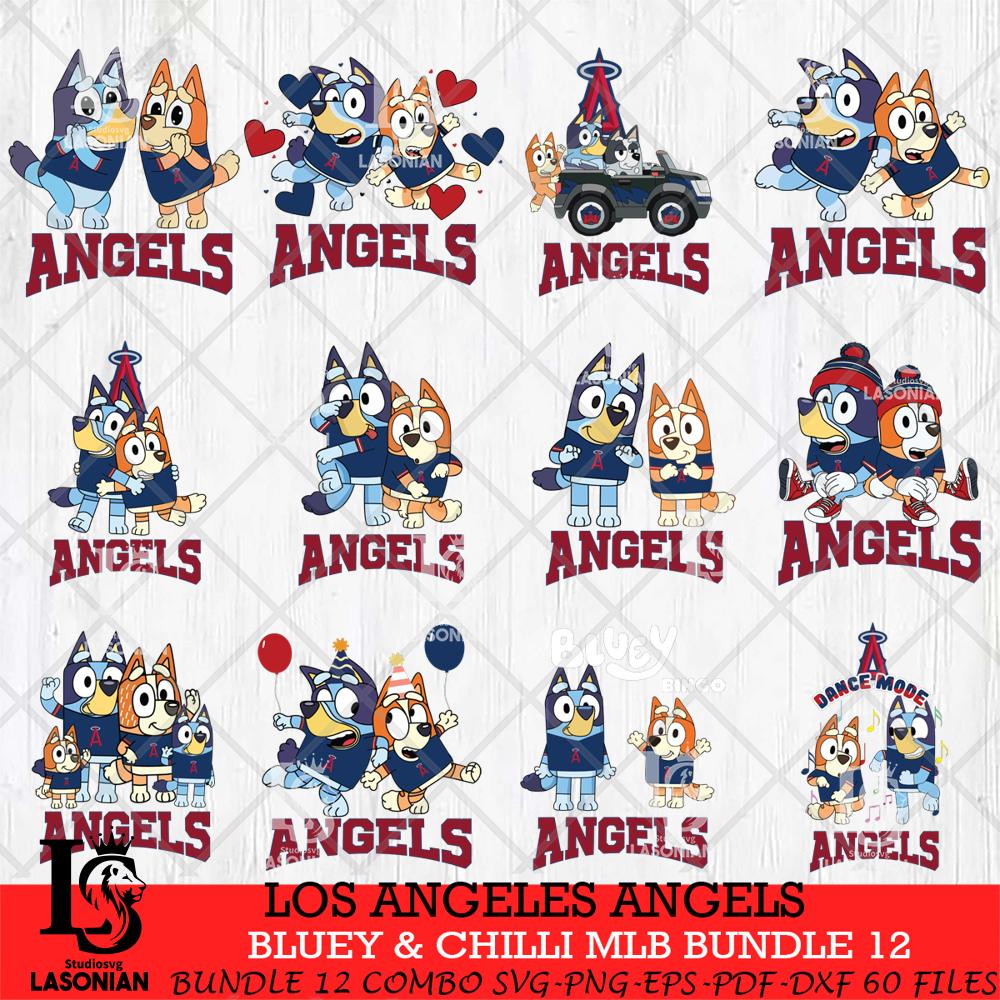 Los Angeles Angels Bluey & Bingo MLB Bundle 12 SVG – lasoniansvg