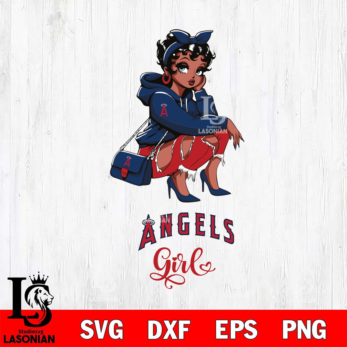 Los Angeles Angels Fashion Black Fan Girl Betty Boop – lasoniansvg