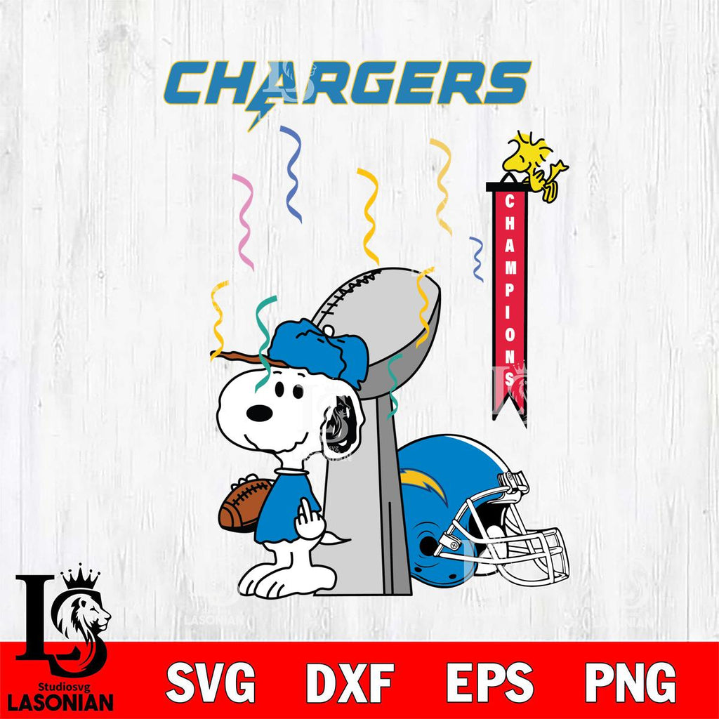 Los Angeles Chargers Charlie Brown and Snoopy Super Bowl – lasoniansvg