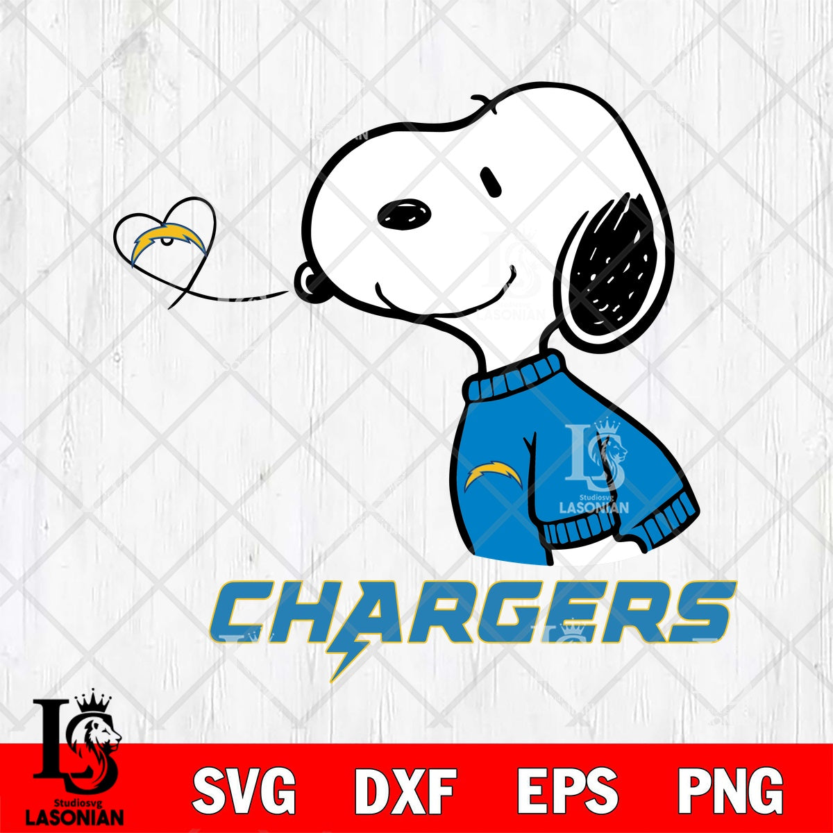 Los Angeles Chargers Cute Valentine Snoopy Digital Download, NFL SVG ...