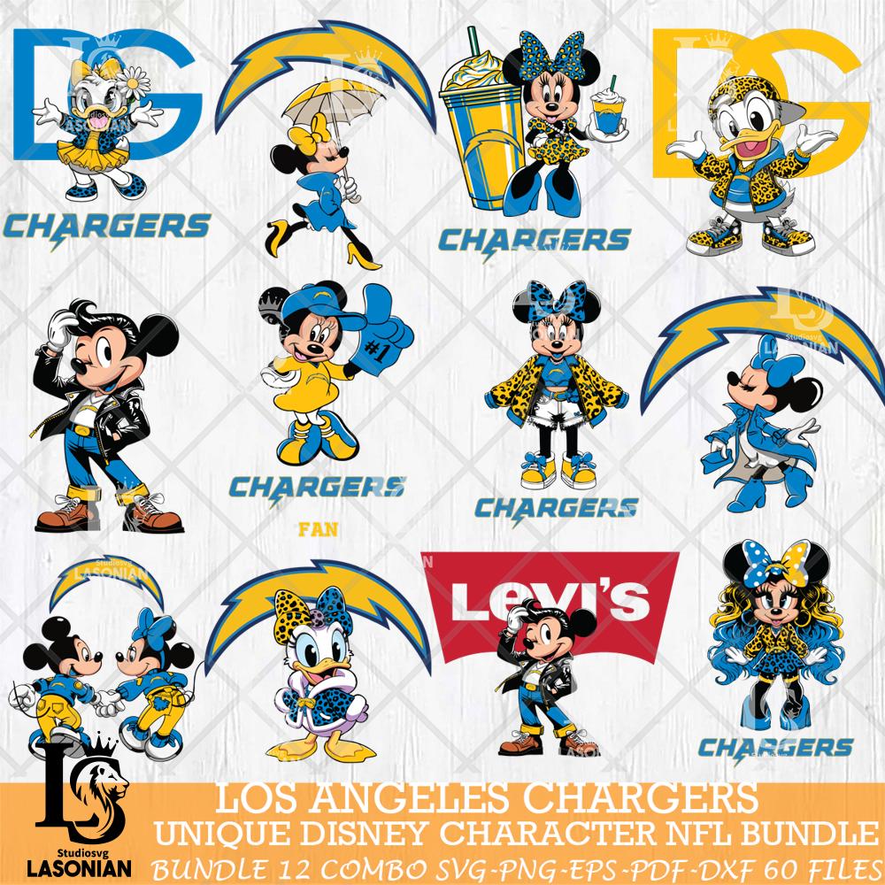 Los Angeles Chargers Disney Characters NFL Bundle 12 – lasoniansvg