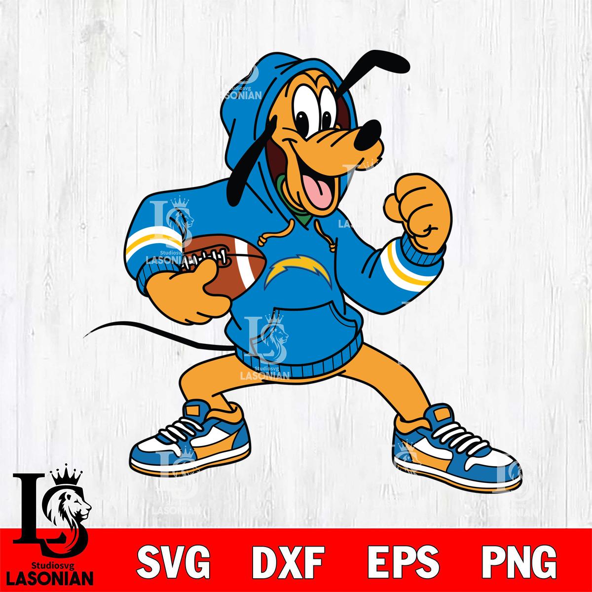 Los Angeles Chargers Goofy Disney Football Christmas – lasoniansvg