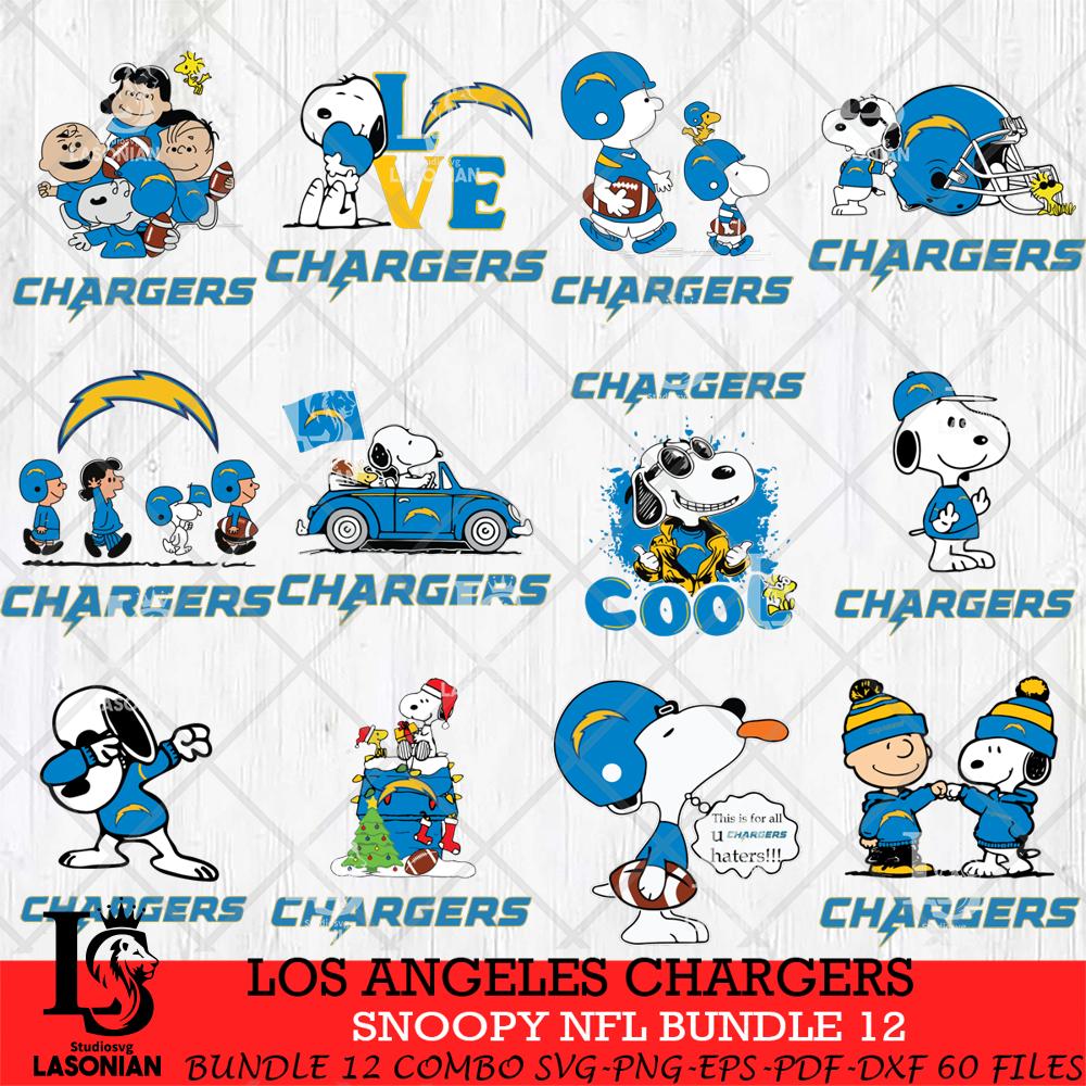 Los Angeles Chargers Snoopy NFL Bundle 12 SVG – lasoniansvg