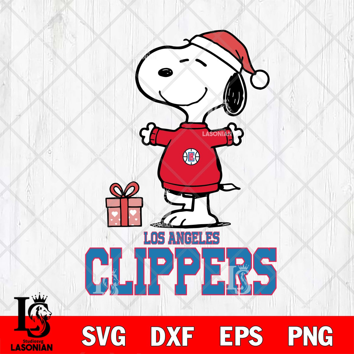 Los Angeles Clippers Snoopy with Gift File cut , Criucut , Silhouette ...