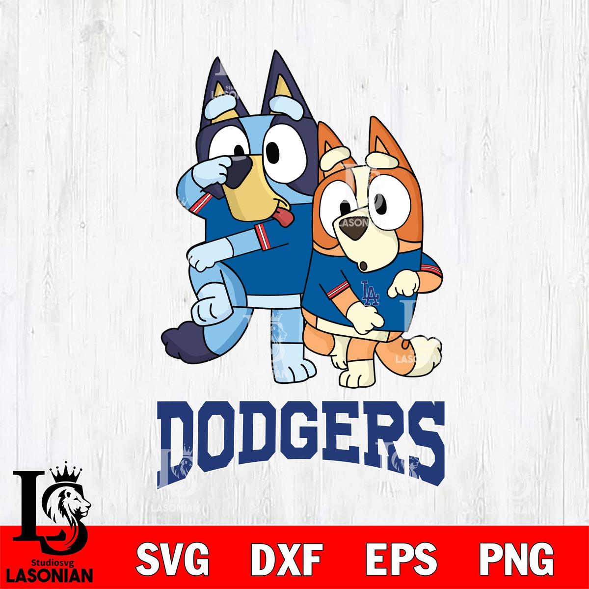 Los Angeles Dodgers Bluey & Bingo 18 – lasoniansvg