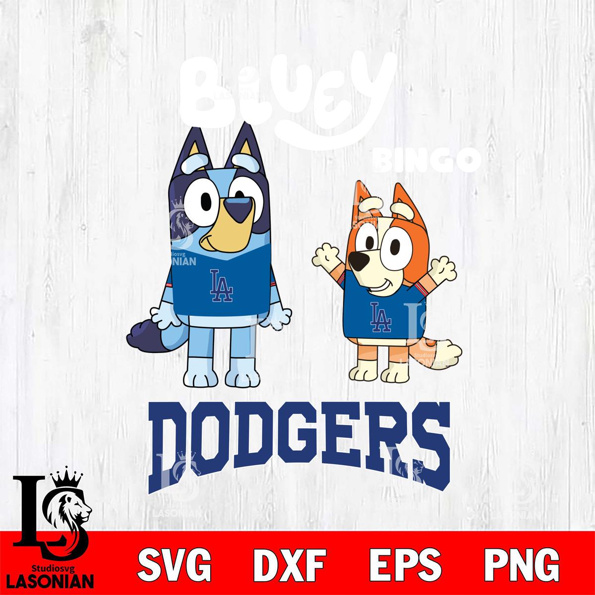 Los Angeles Dodgers Bluey & Bingo 4 – lasoniansvg