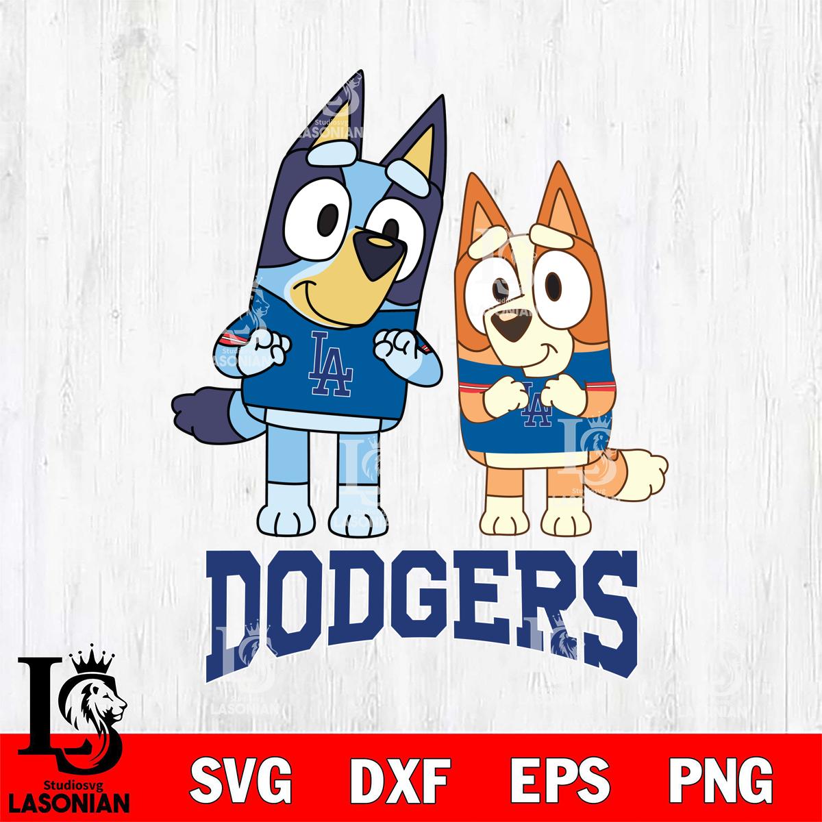Los Angeles Dodgers Bluey & Bingo 6 – lasoniansvg