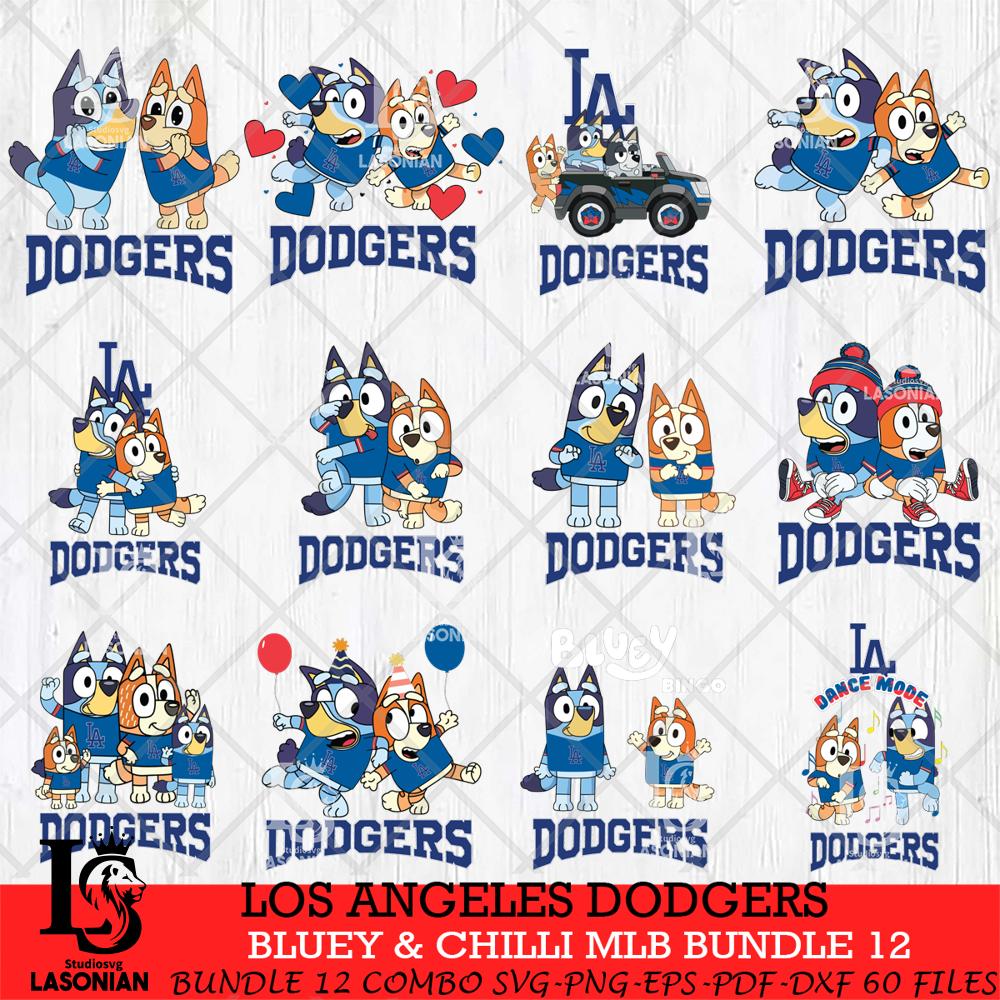 Los Angeles Dodgers Bluey & Bingo MLB Bundle 12 SVG – lasoniansvg