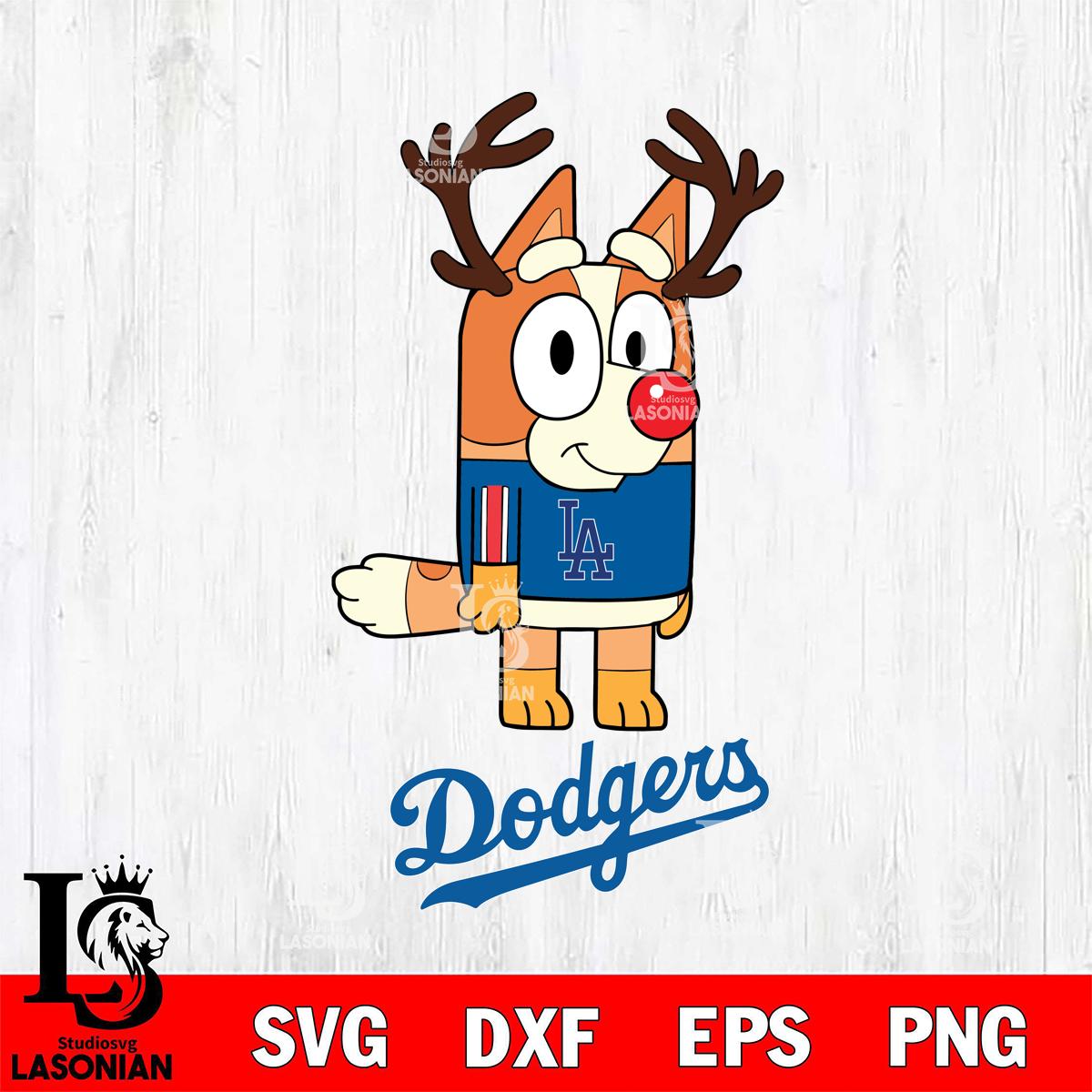 Los Angeles Dodgers Bluey Chilli Christmas Deer – lasoniansvg