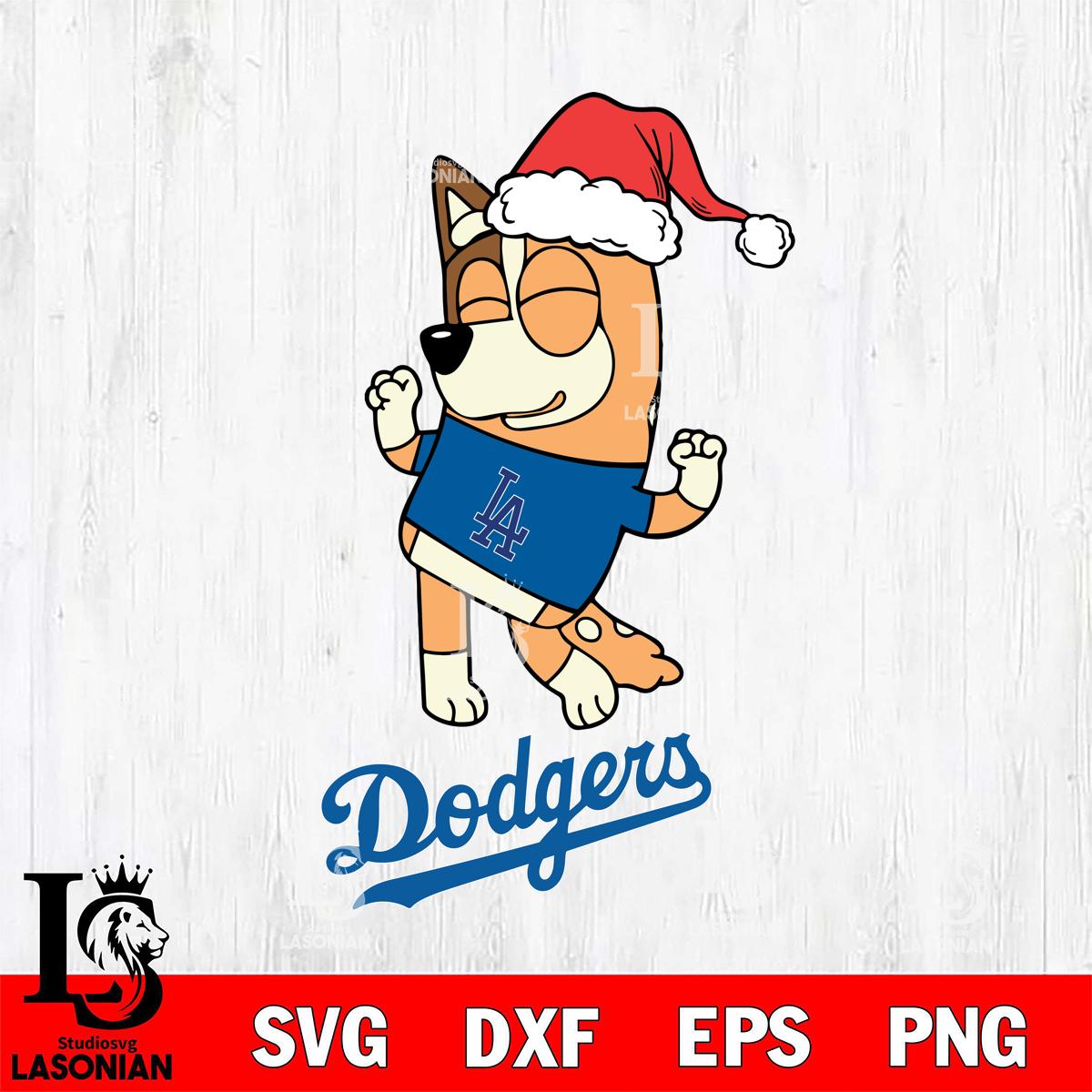Los Angeles Dodgers Bluey Chilli Happy Christmas – lasoniansvg
