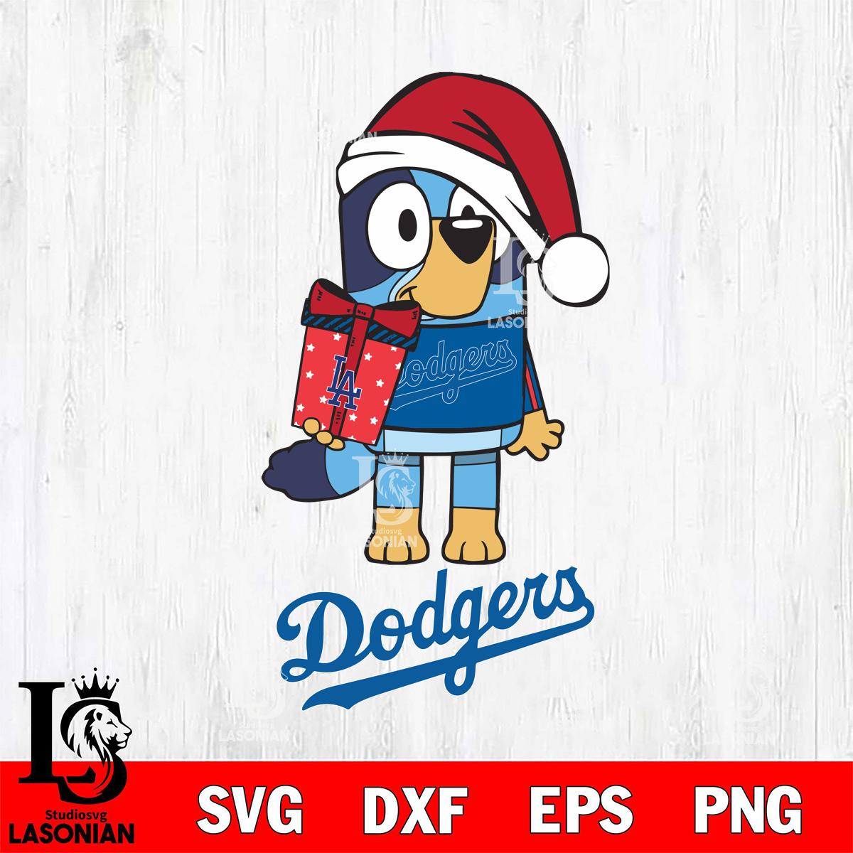 Los Angeles Dodgers Bluey Christmas – lasoniansvg