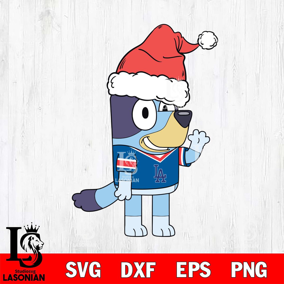 Los Angeles Dodgers Bluey Christmas – lasoniansvg