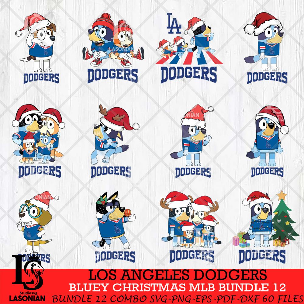 Los Angeles Dodgers Bluey Christmas MLB Bundle 12 file Cricut – lasoniansvg