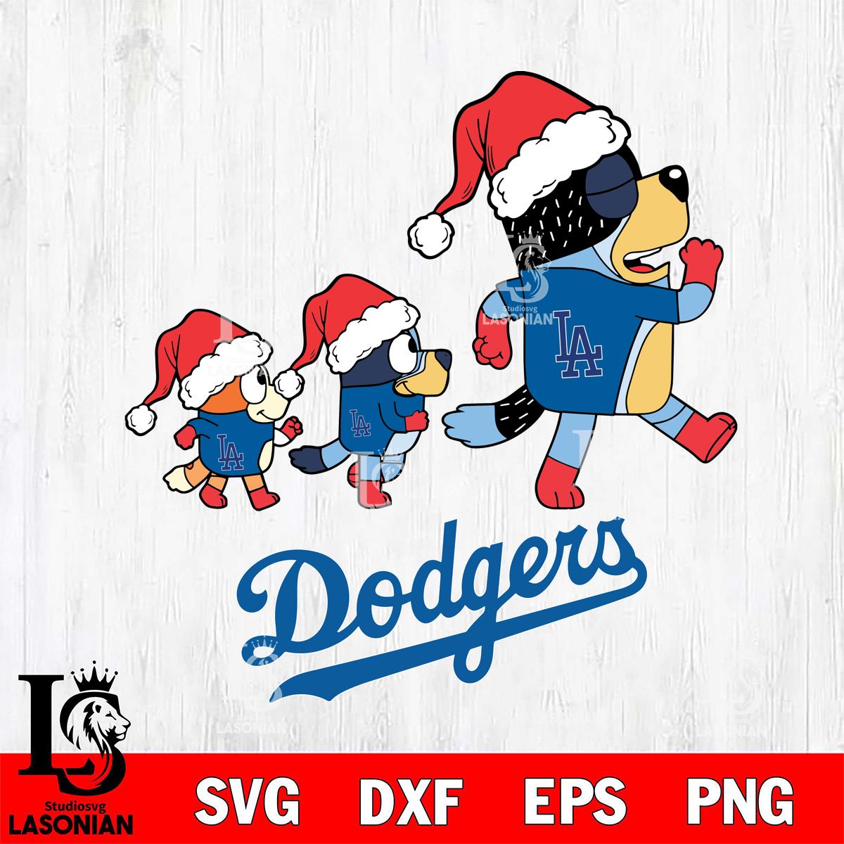 Los Angeles Dodgers Bluey Family Christmas – lasoniansvg