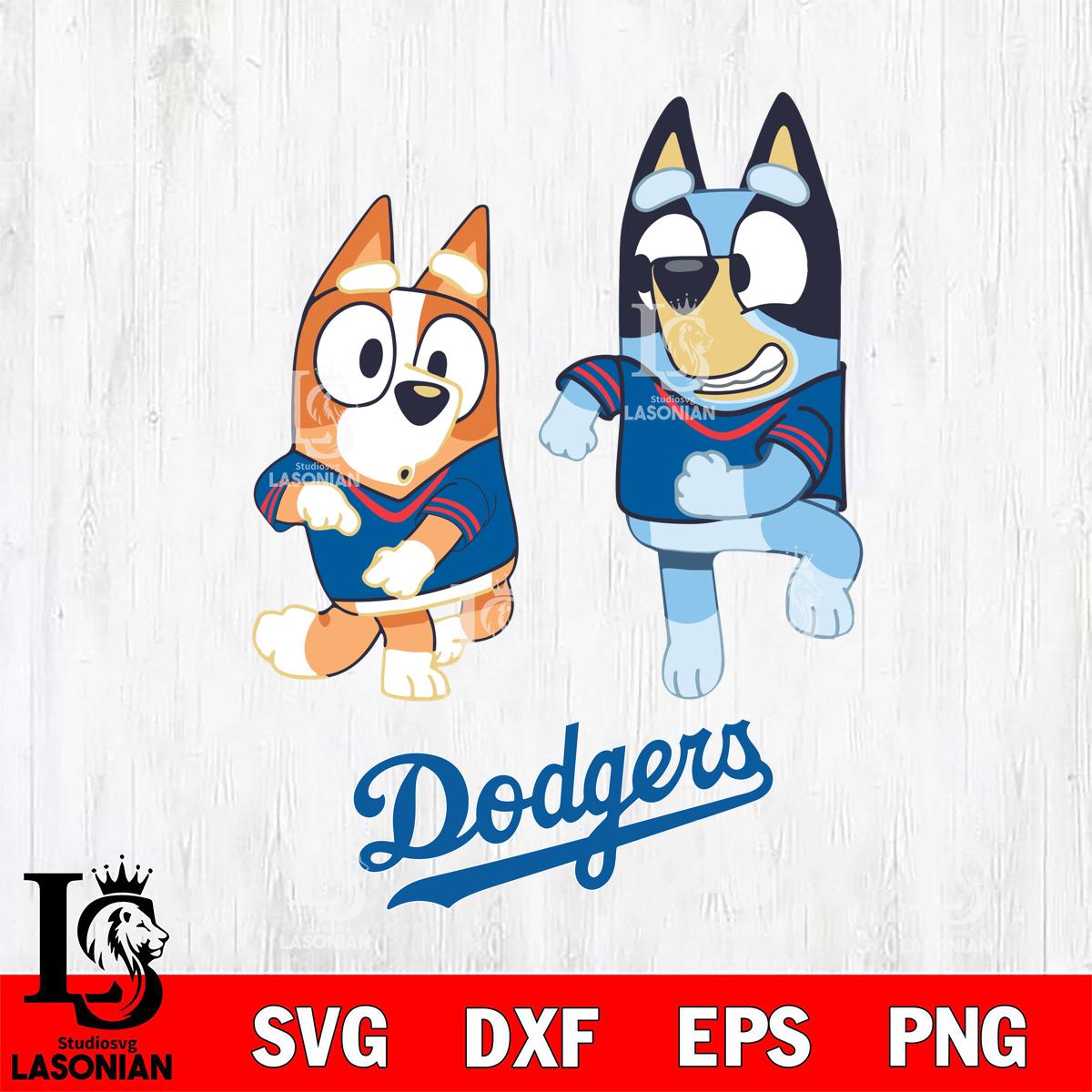 Los Angeles Dodgers Bluey with Chilli Dance – lasoniansvg
