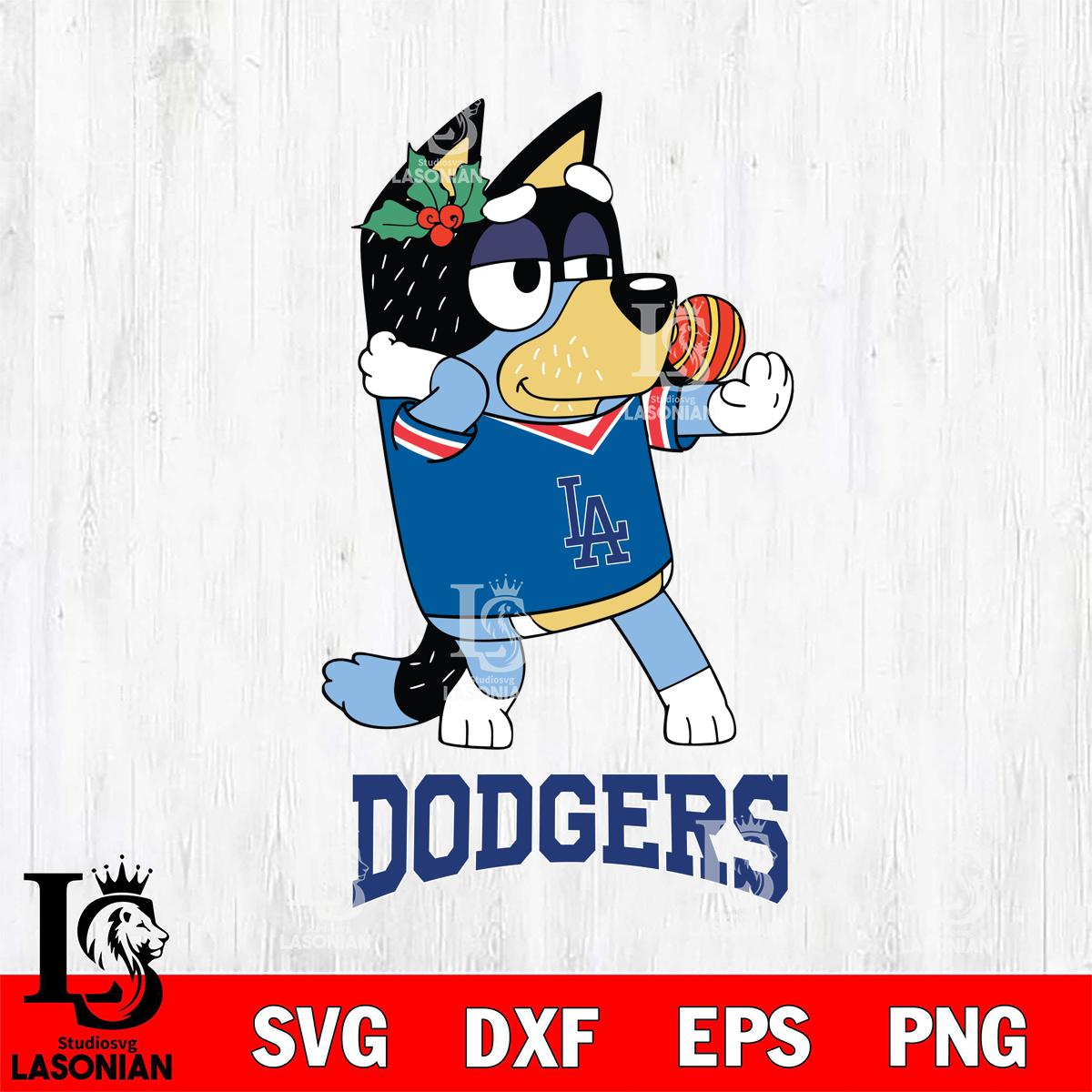Los Angeles Dodgers Christmas Bluey Bandit Heeler – lasoniansvg