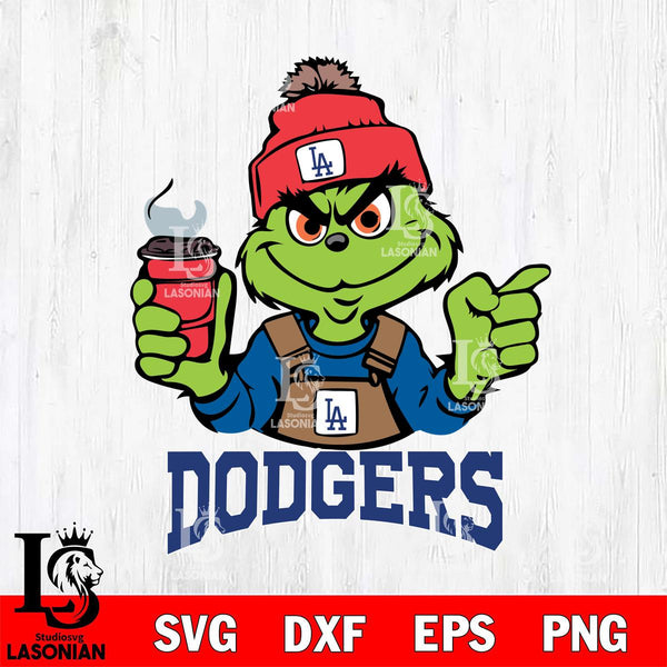 Los Angeles Dodgers Grinch with coffee – lasoniansvg