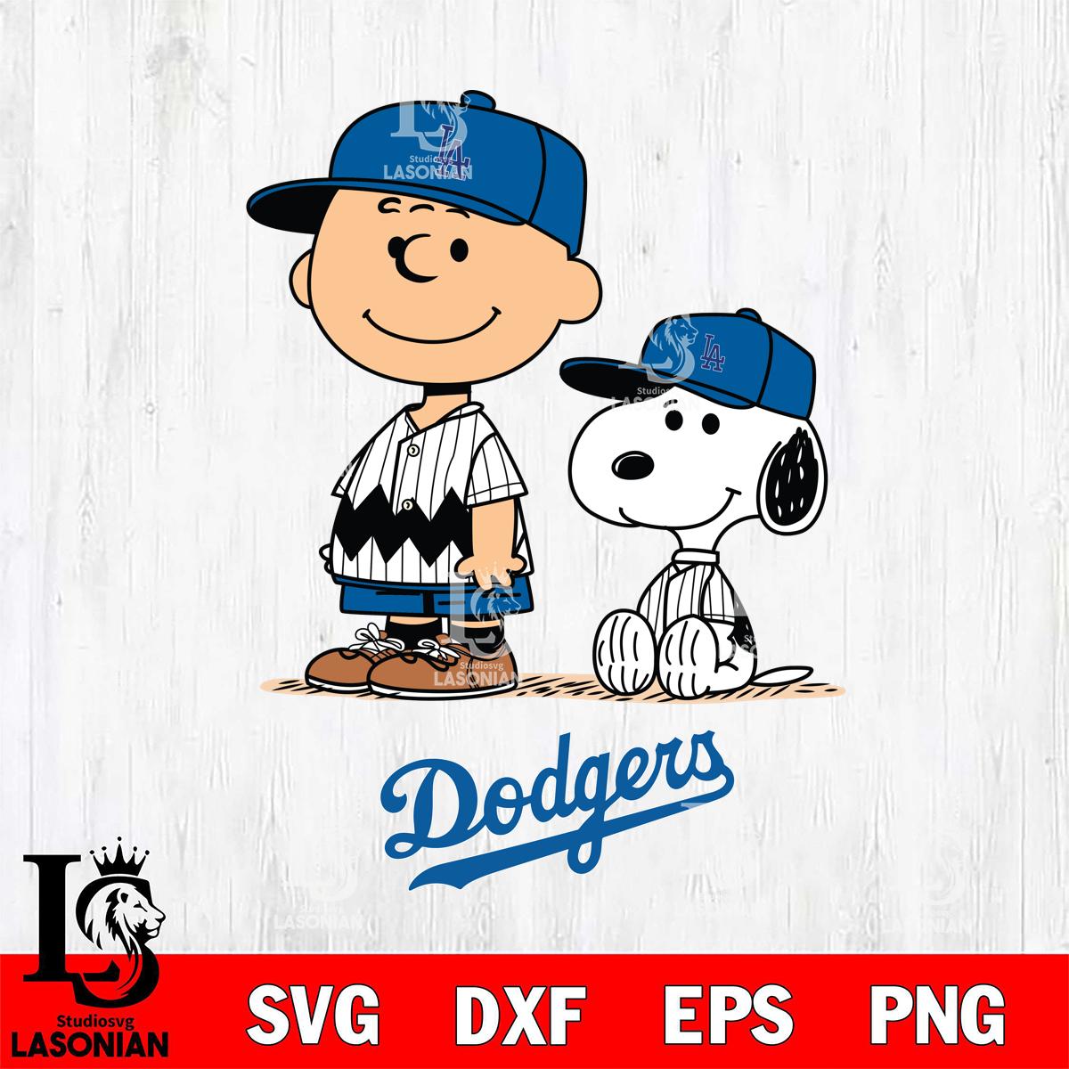 Los Angeles Dodgers Snoopy And Charlie Brown Smile Sport Lasoniansvg