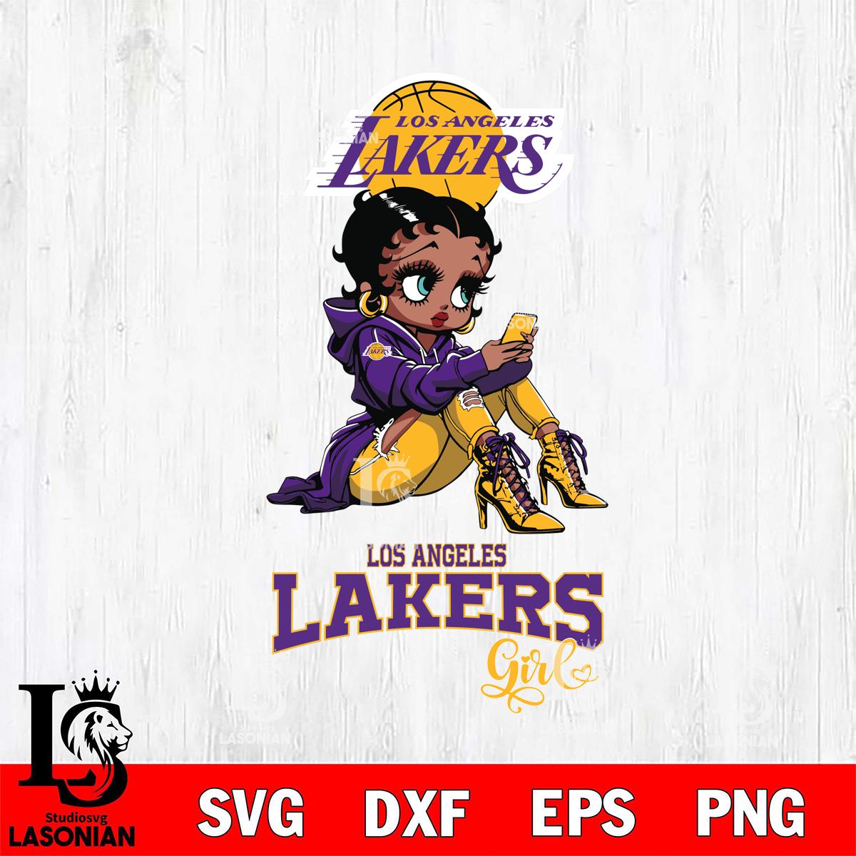Los Angeles Lakers Beauty Black Fan Girl Football – lasoniansvg