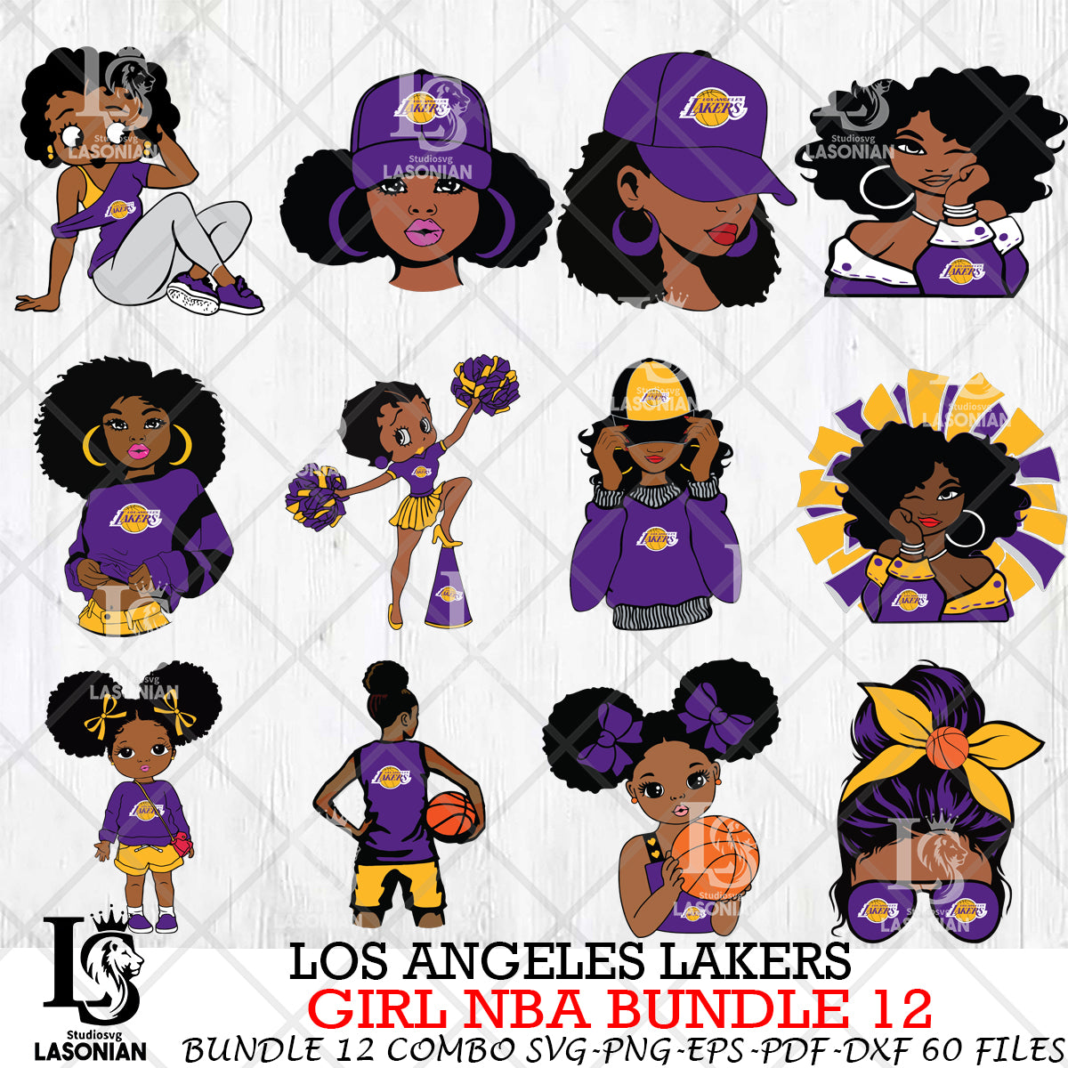 Los Angeles Lakers Girl NBA Bundle 12 – lasoniansvg