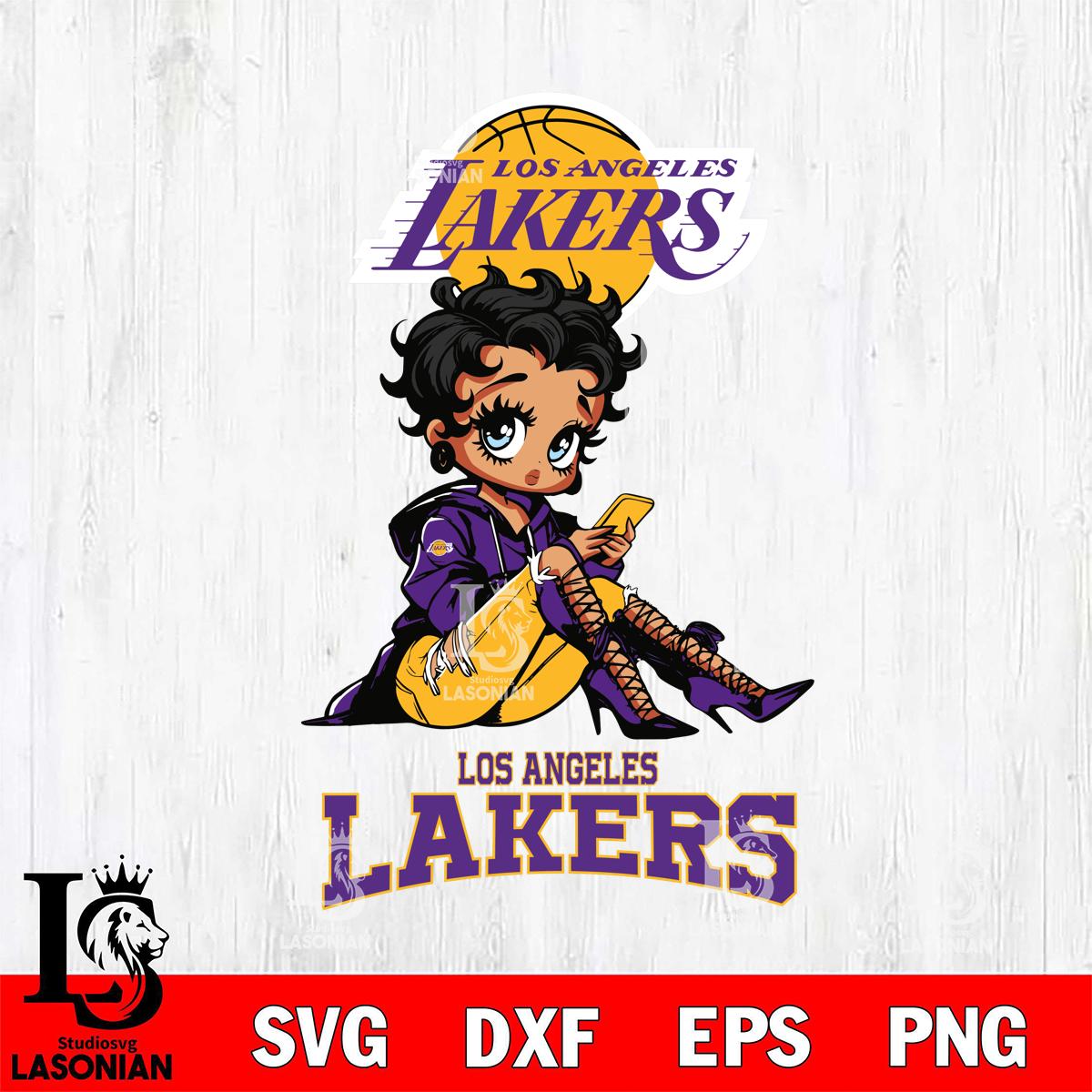 Los Angeles Lakers Style Black Fan Girl Betty Boop – lasoniansvg