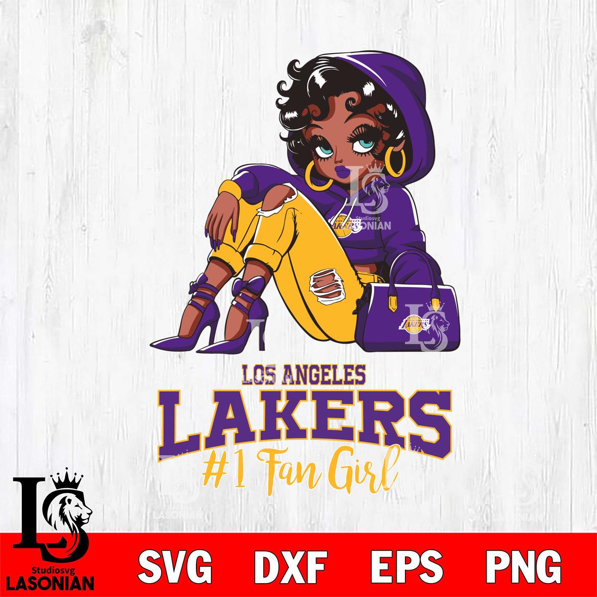Los Angeles Lakers #1 beauty Black Fan Girl – lasoniansvg