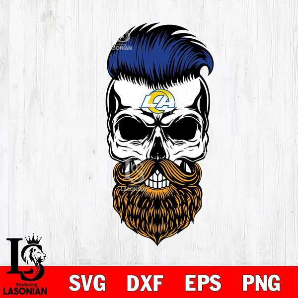 Los Angeles Rams Badass Beard Skull SVG – lasoniansvg