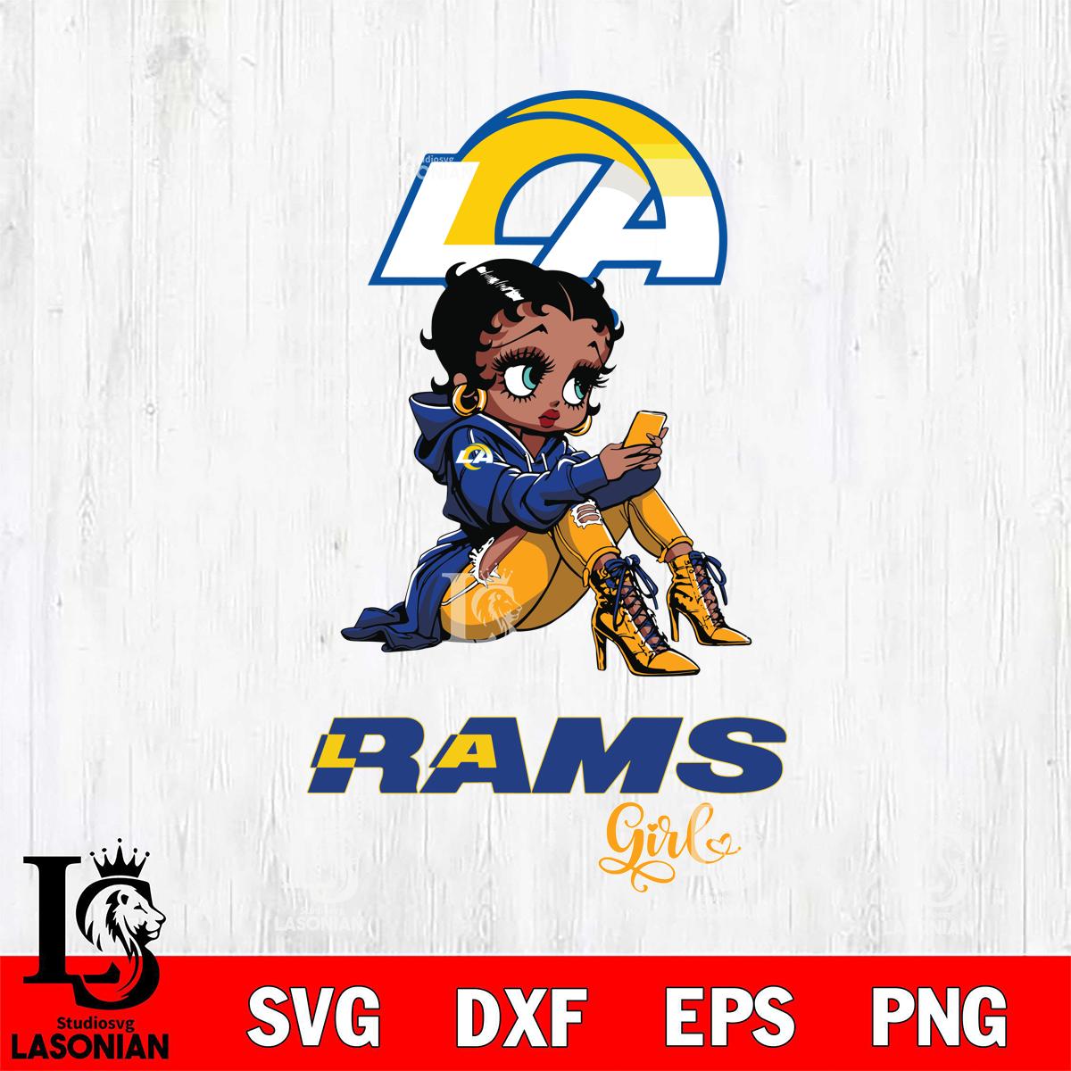 Los Angeles Rams Beauty Black Fan Girl Football – lasoniansvg