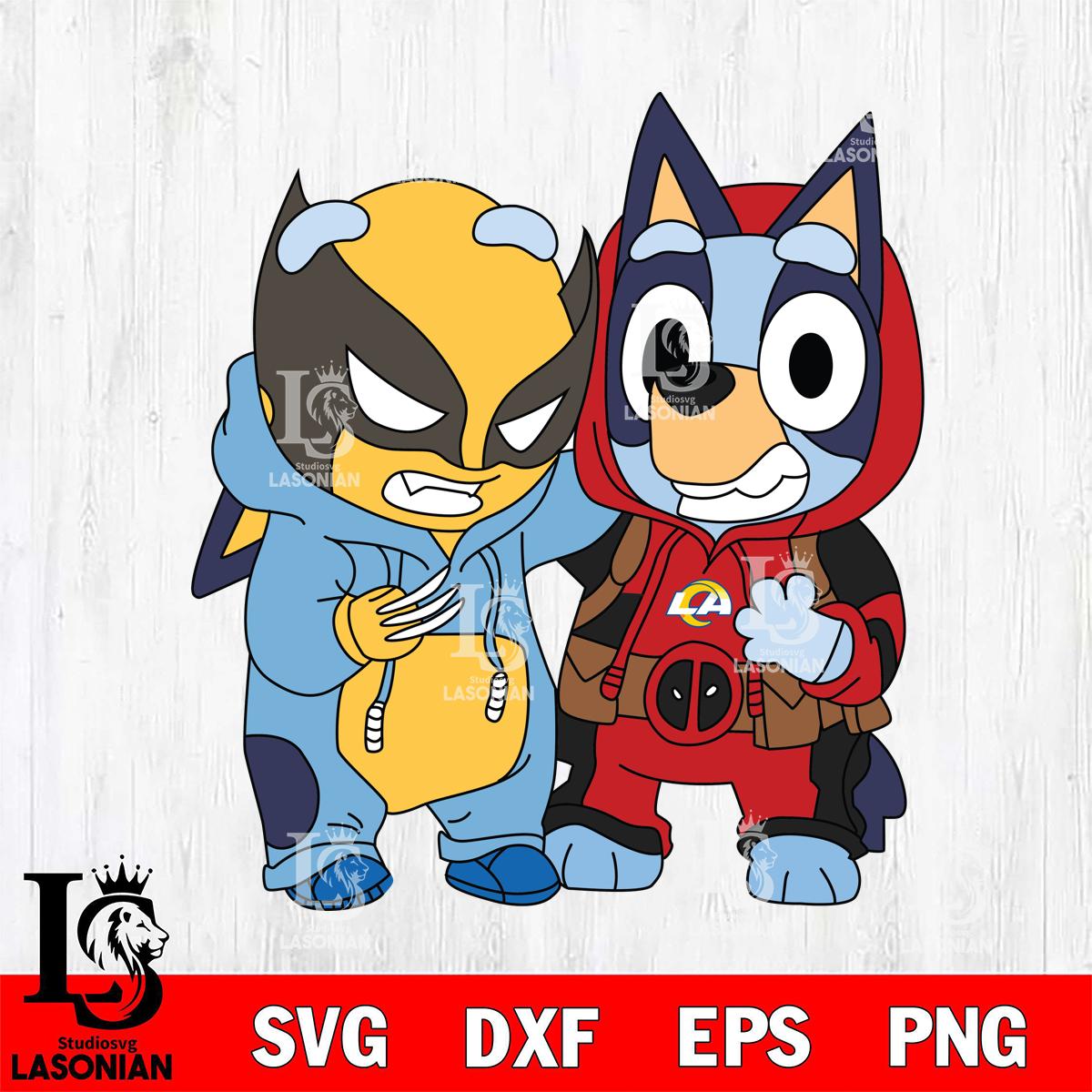Los Angeles Rams Bluey Deadpool Wolverine 2 – lasoniansvg