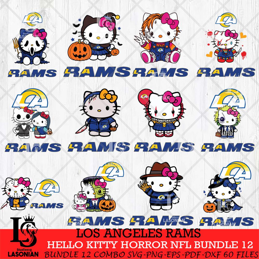Los Angeles Rams Hello Kitty Horror NFL Bundle 12 SVG – lasoniansvg