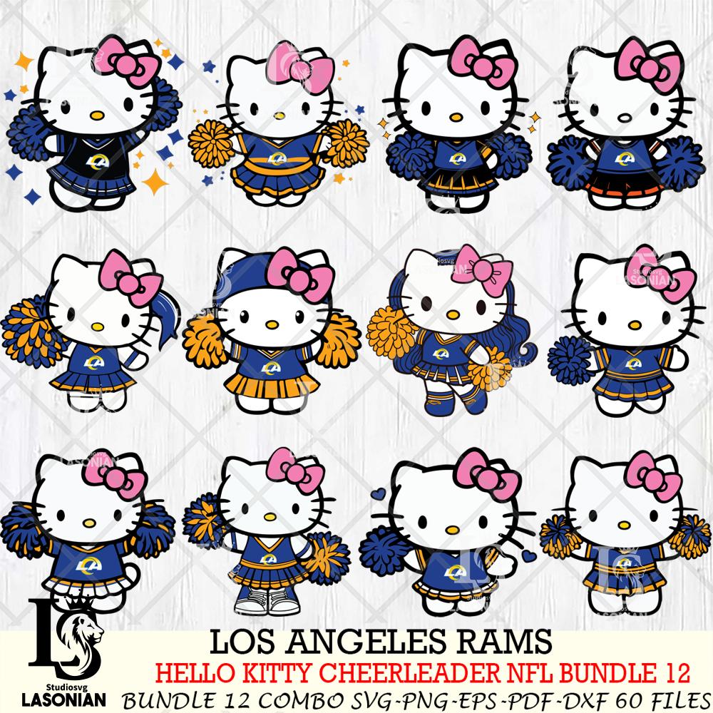 Los Angeles Rams Hello Kitty Cheerleader NFL Bundle 12 SVG – lasoniansvg
