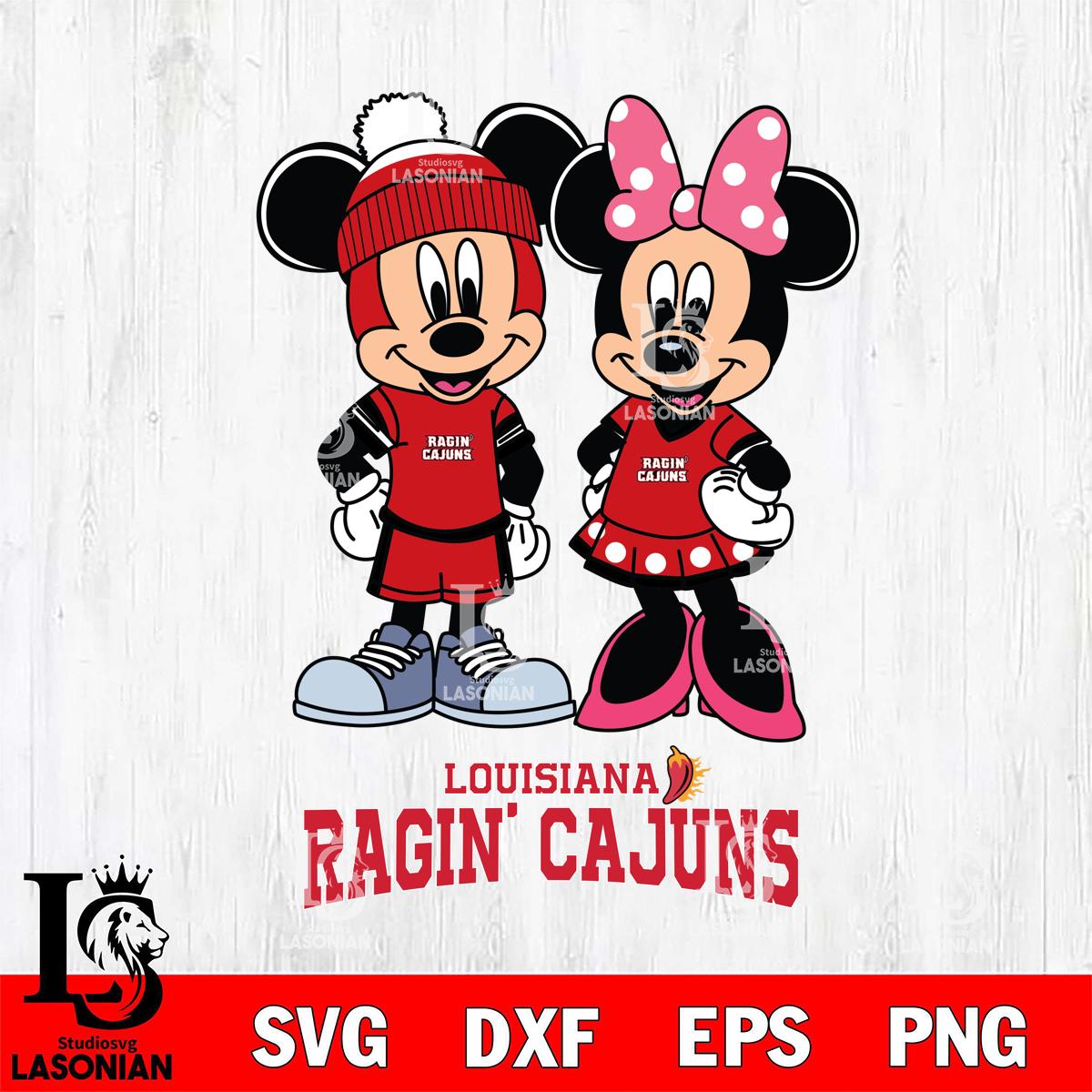 Louisiana Ragin' Cajuns Mickey Minnie Mouse Pink – lasoniansvg