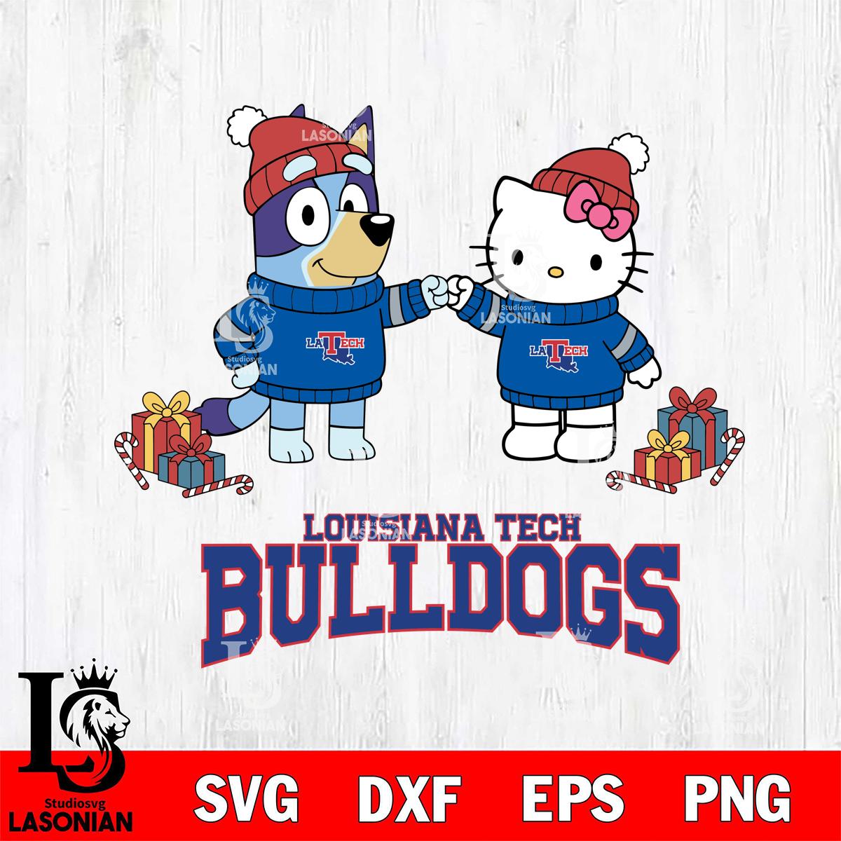 Louisiana Tech Bulldogs Bluey With Hello kitty Christmas – lasoniansvg
