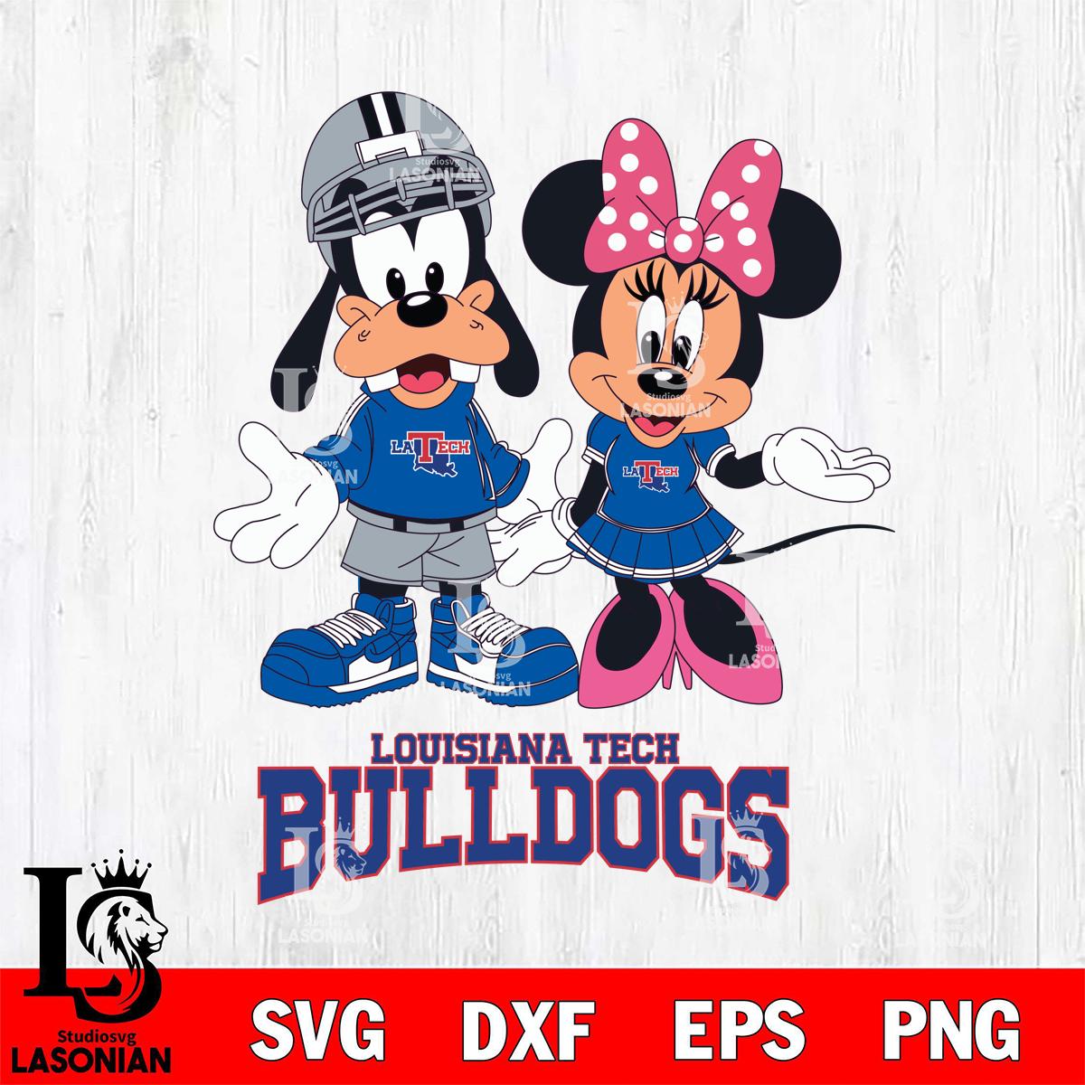 Louisiana Tech Bulldogs Goofy and Minnie mouse Football – lasoniansvg